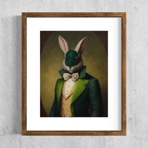 Masquerade Rabbit Vintage Portrait, Victorian Rabbit Painting ...