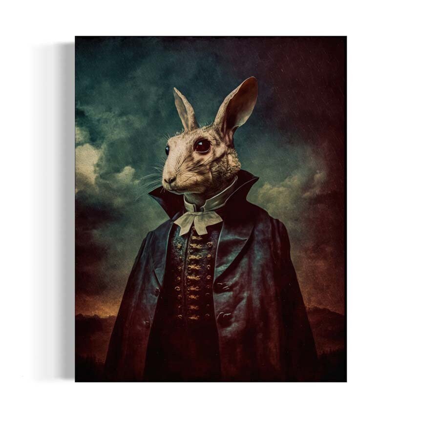 Count Dracula Gothic Portrait Victorian Vampire Rabbit Wall - Etsy