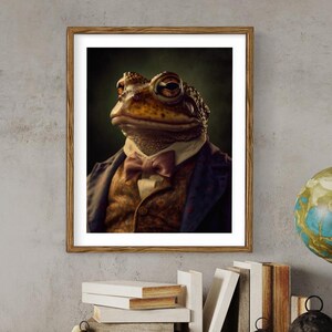 Frog Vintage Portrait Print | Victorian Frog in A Bow Tie Painting ...