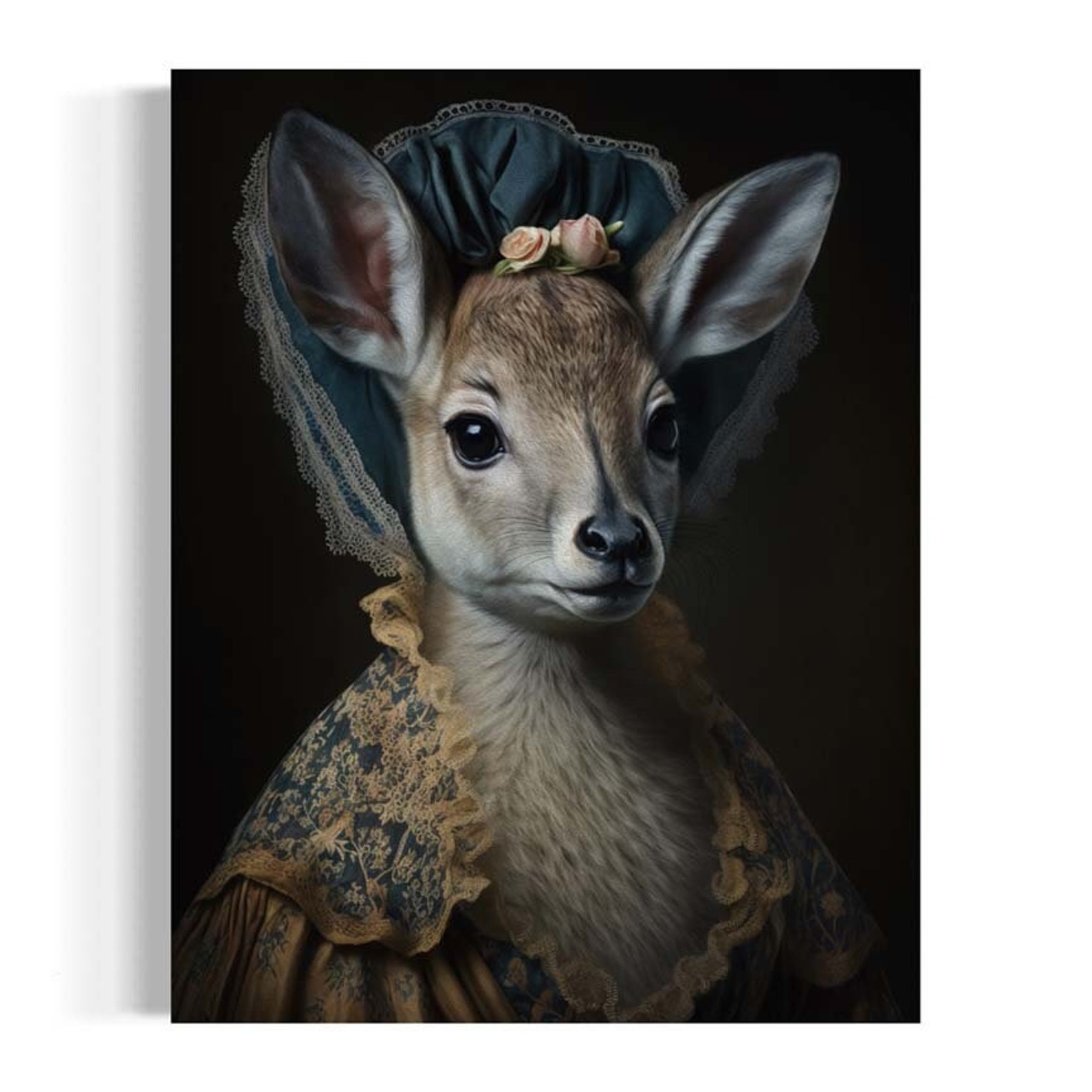 Duchess Royalty Portrait Victorian Deer Painting Deer Art - Etsy