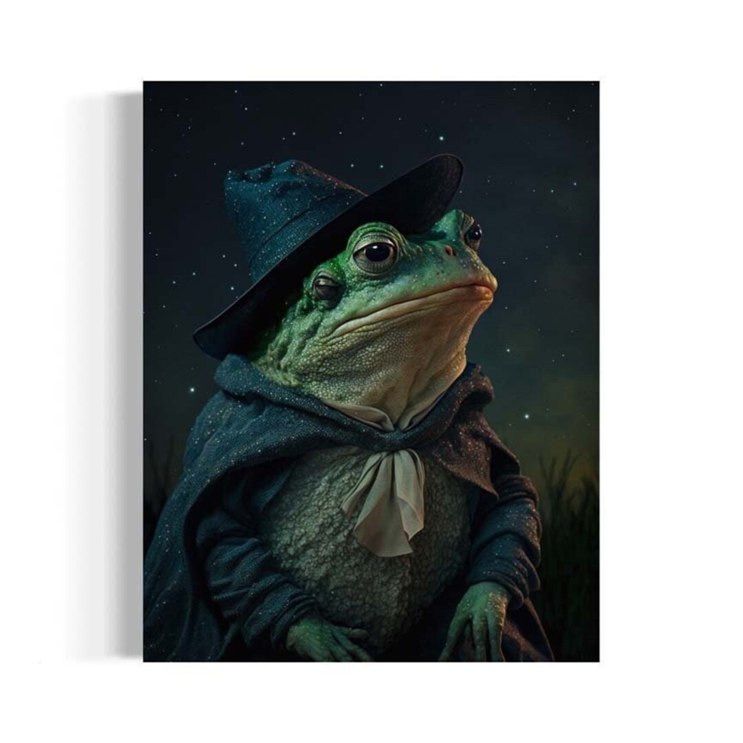 Spellcaster Frog Painting, Witch Frog Wall Art, Animals in Clothes ...