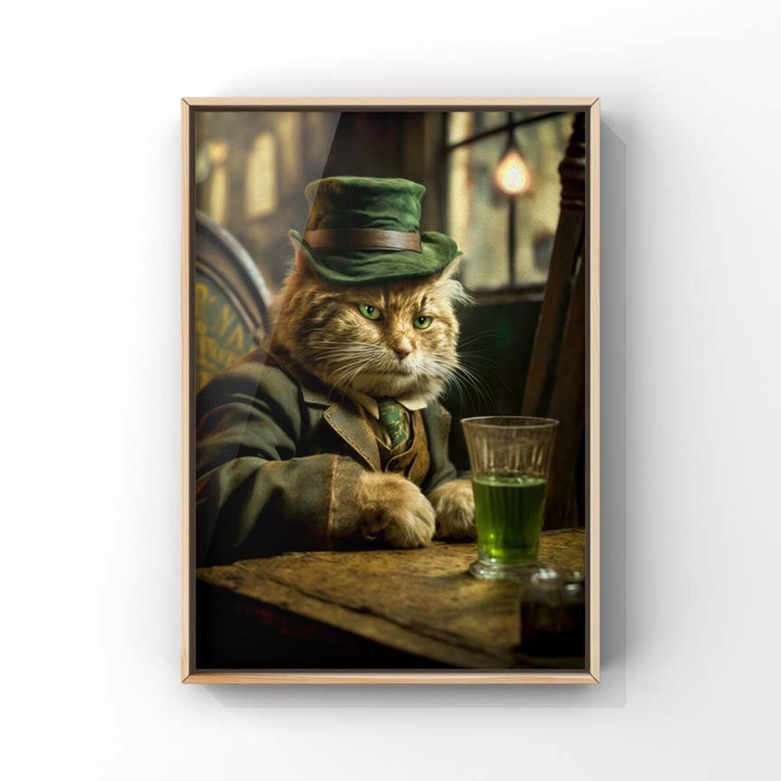 Peaky Blinders Irish Whisky Pub Vintage Beverage Poster, Victorian Cat ...