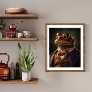 Frog Vintage Portrait Print | Victorian Frog in A Bow Tie Painting ...