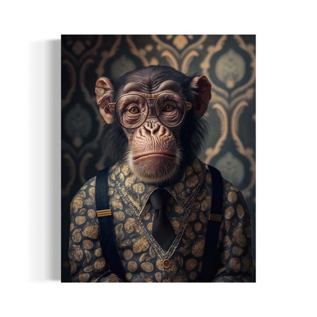Bradley the Chimp Victorian Portrait Vintage Chimpanzee - Etsy