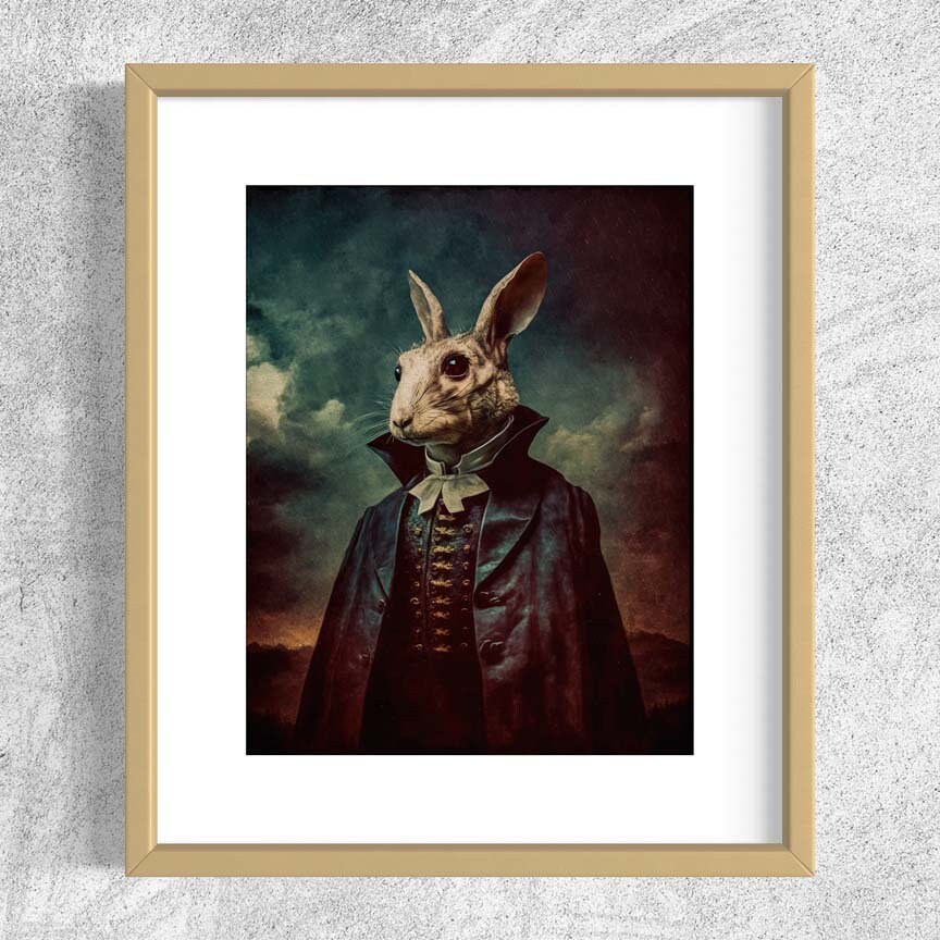 Count Dracula Gothic Portrait Victorian Vampire Rabbit Wall - Etsy