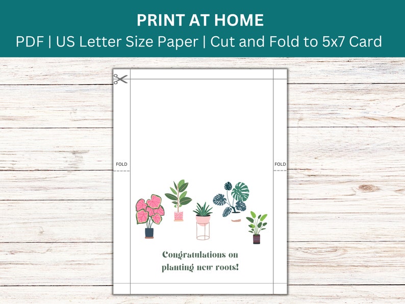 Congratulations on Planting New Roots Housewarming Card | Printable ...