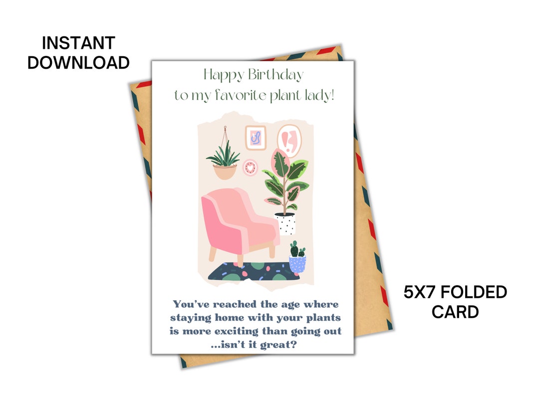 Plant Lady Birthday Card | Funny Plant Themed Birthday Card | Best ...