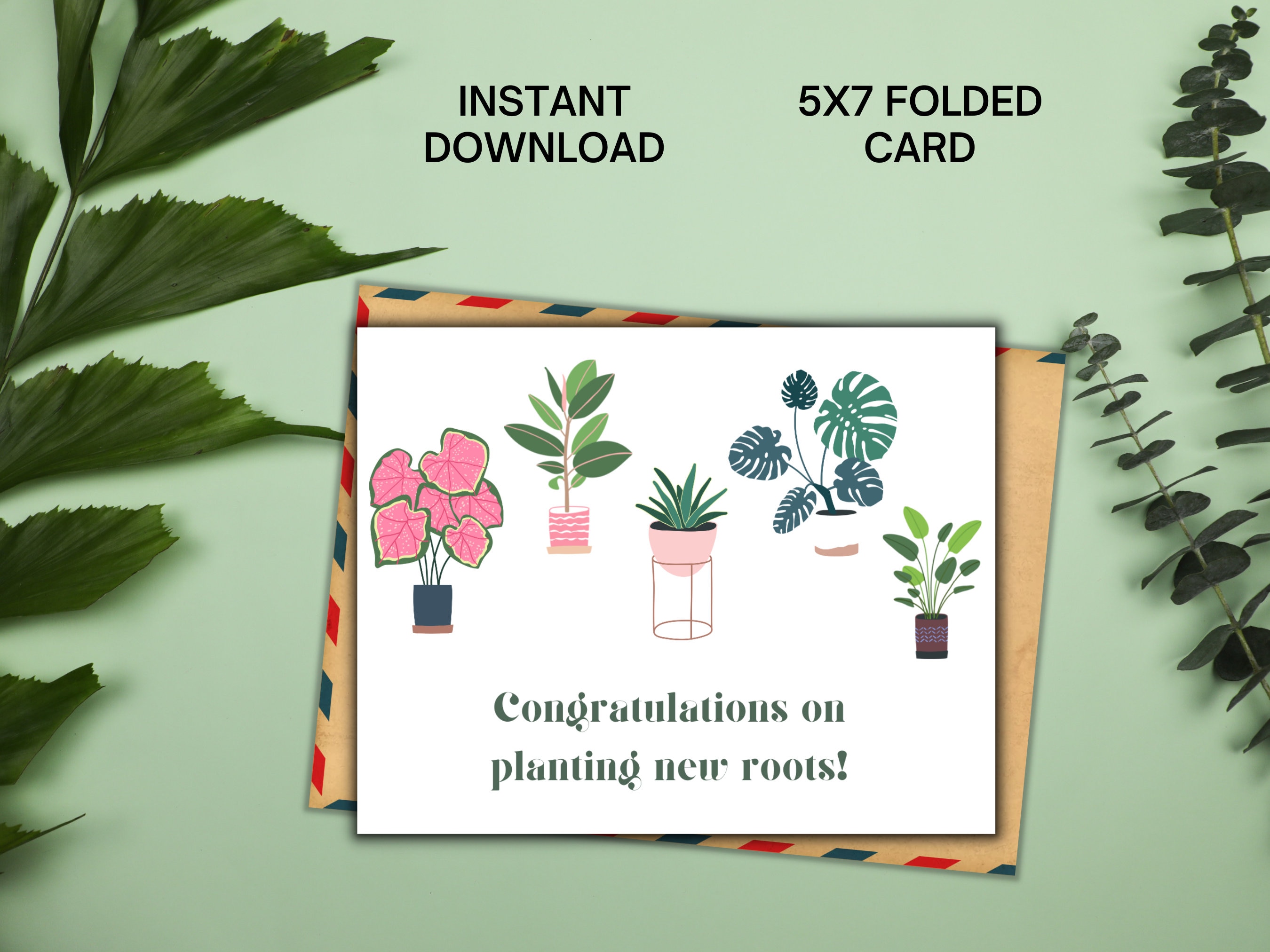Congratulations on Planting New Roots Housewarming Card | Printable ...