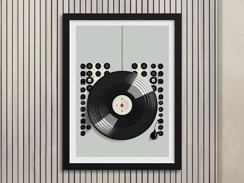 Record Player Poster, Vinyl Record Print, Turntable Artwork, Hifi Wall ...