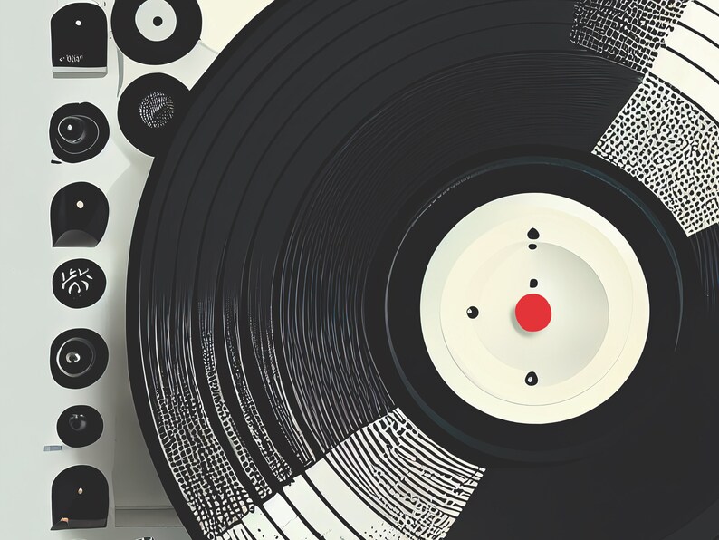 Record Player Poster, Vinyl Record Print, Turntable Artwork, Hifi Wall ...