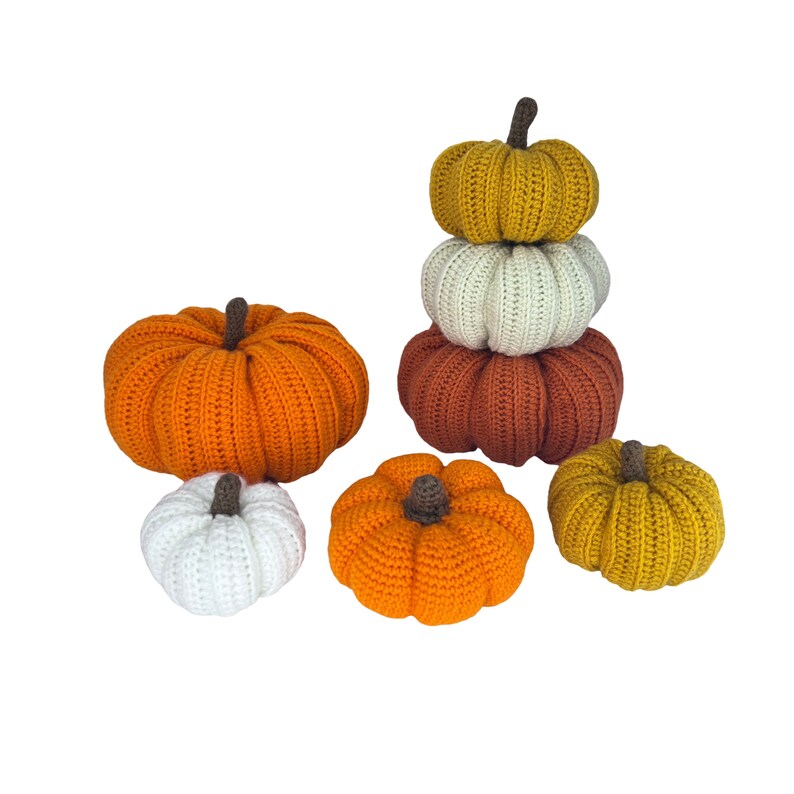 Crochet Stackable Pumpkin Centerpiece Decor,autumn Decor, Crochet ...