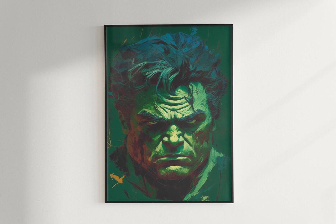 The Incredible Hulk Portrait, Printable Digital Print Wall Décor, Post ...