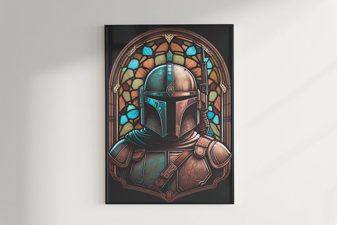 The Mandalorian Portrait, Printable Digital Wall Décor, Star Wars Fan ...