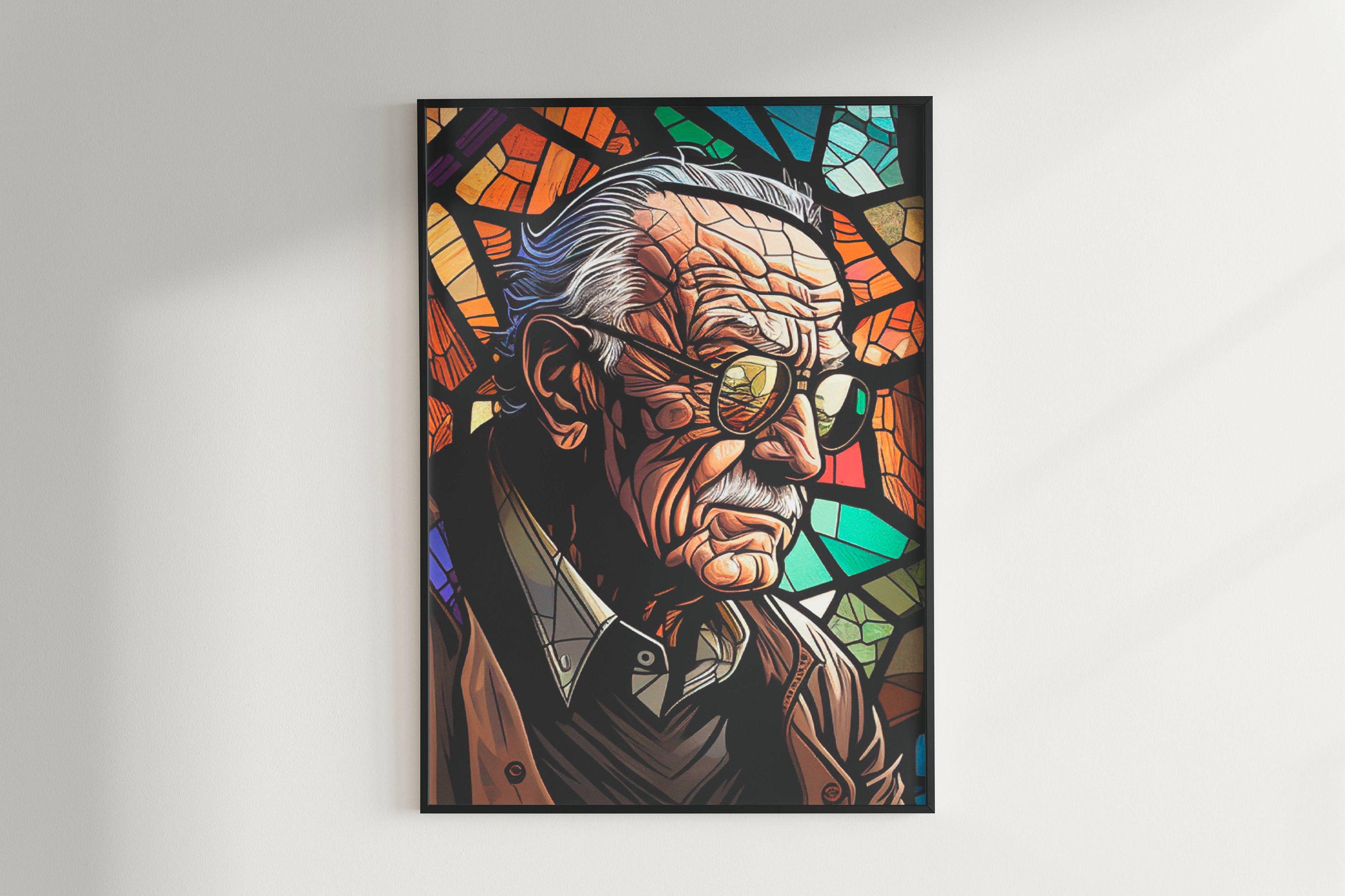 Stan "the Man" Lee Portrait, Printable Digital Print Wall Décor, Marvel ...
