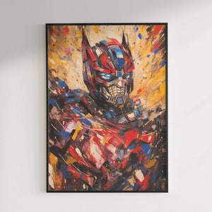 Optimus Prime Portrait, Printable Digital Print Wall Décor ...