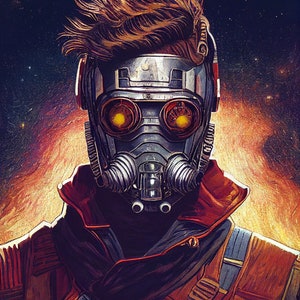 Star-lord Portrait, Printable Digital Print Wall Décor, Post ...
