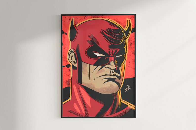 The Daredevil Portrait, Printable Digital Print Wall Décor, Marvel Fan ...