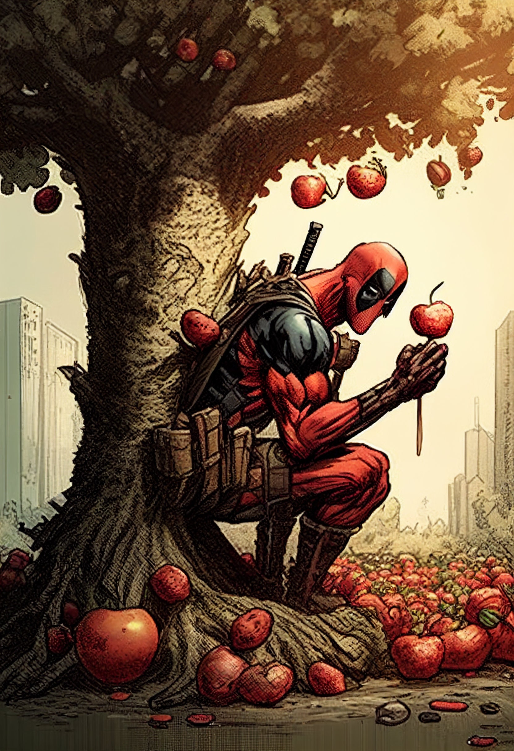 Merc With A Mcintosh, Deadpool Portrait, Printable Digital Print Wall ...