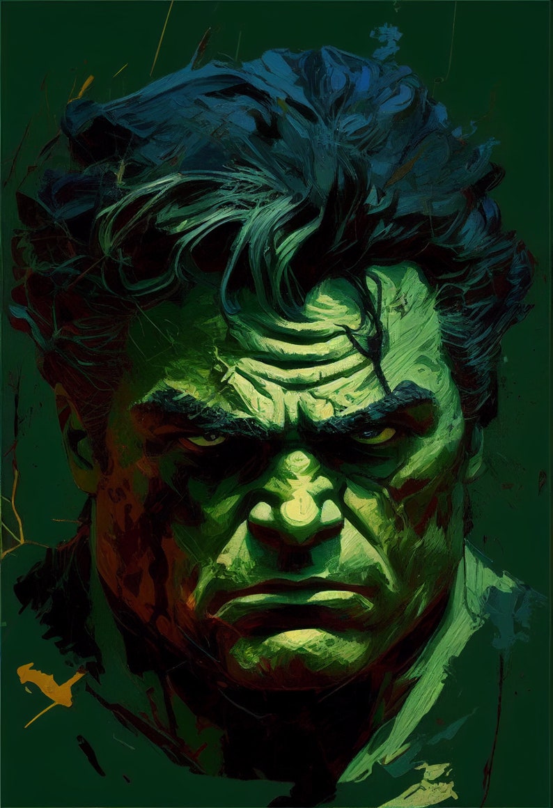 The Incredible Hulk Portrait Printable Digital Print Wall - Etsy