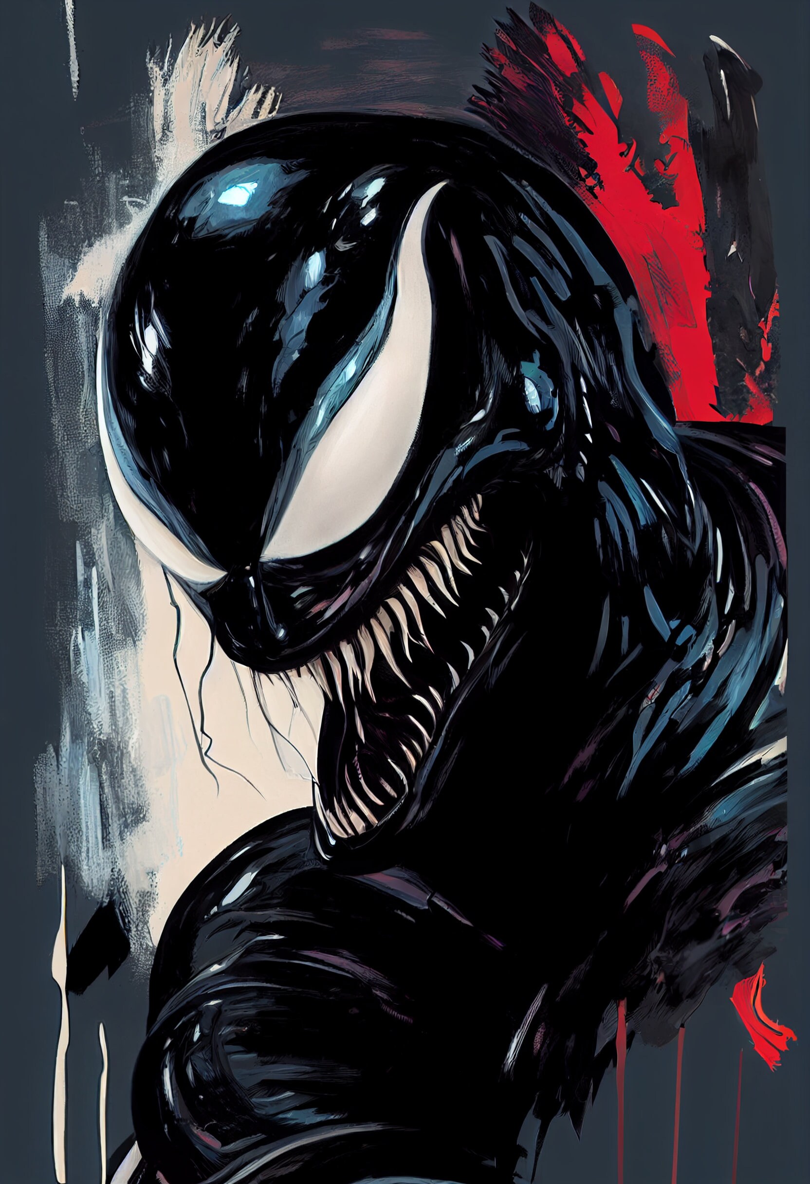 Venom Portrait, Printable Digital Print Wall Décor, Post-impressionism ...
