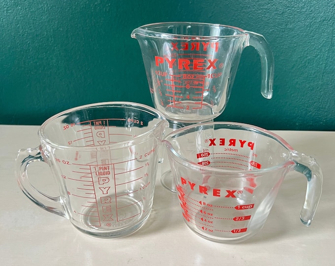 Vintage Pyrex Measuring Cups 1 Cup, 2 Cups and 8 Cups Made in USA 1960s ...