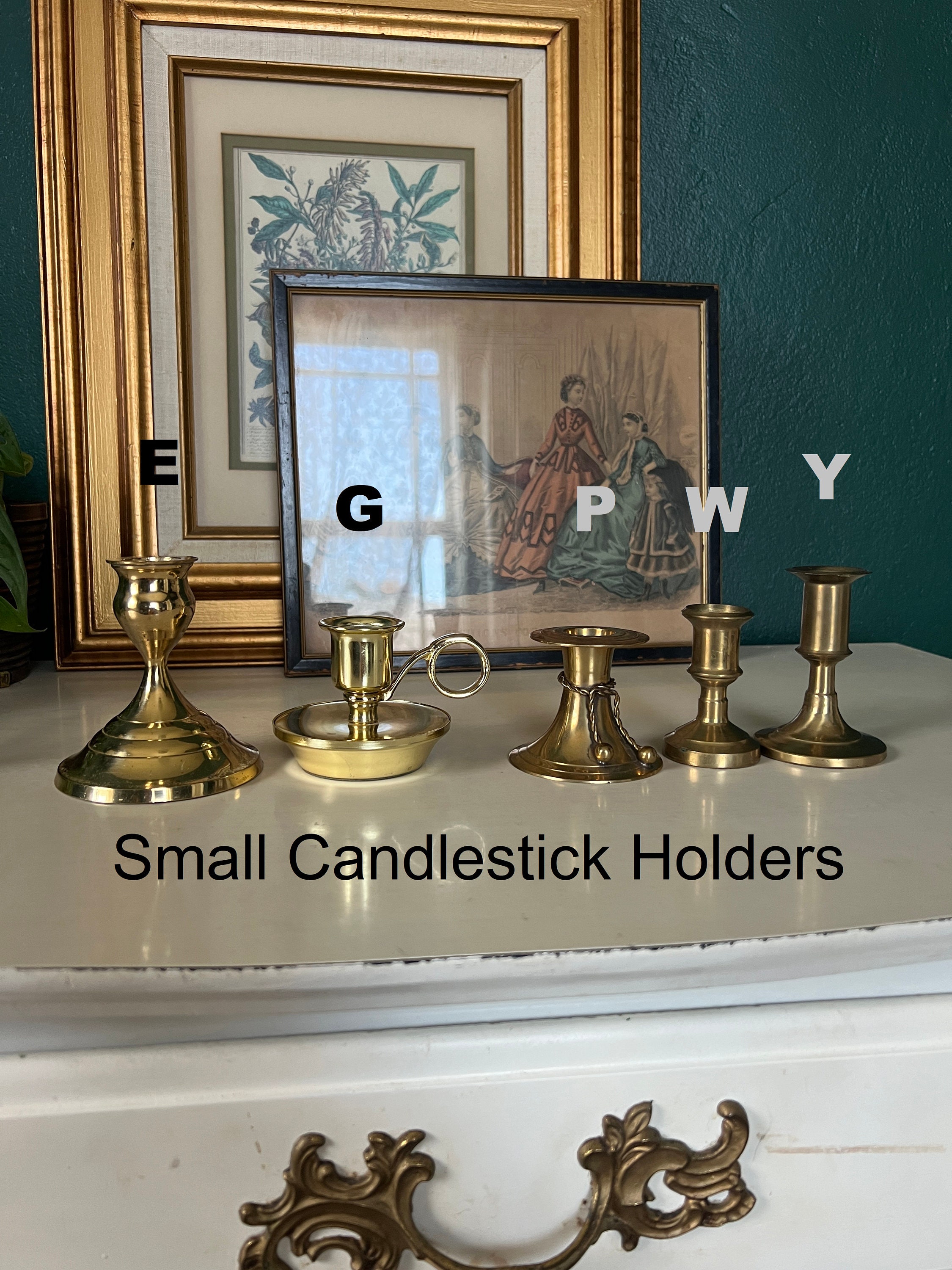 Vintage Gold Candlestick Holder Solid Heavy Weight Pairs Mix & - Etsy