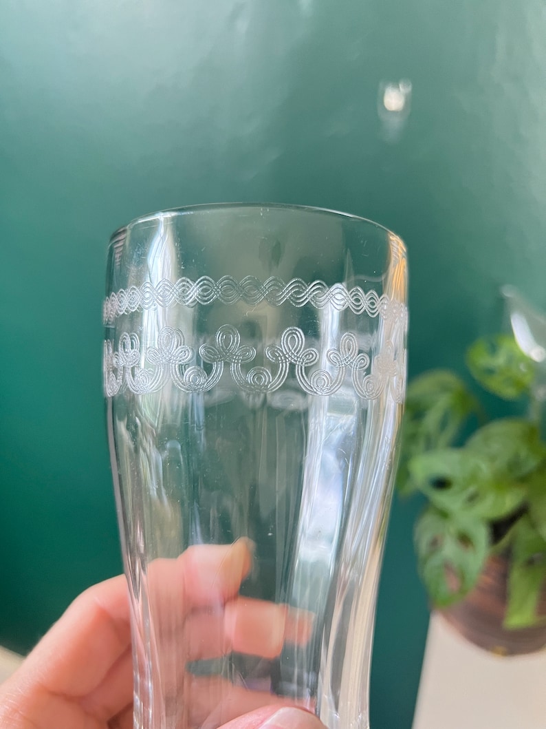ANTIQUE 1910's Trefoils Water Tumbler by Heisey Trefoil Cup Etched ...