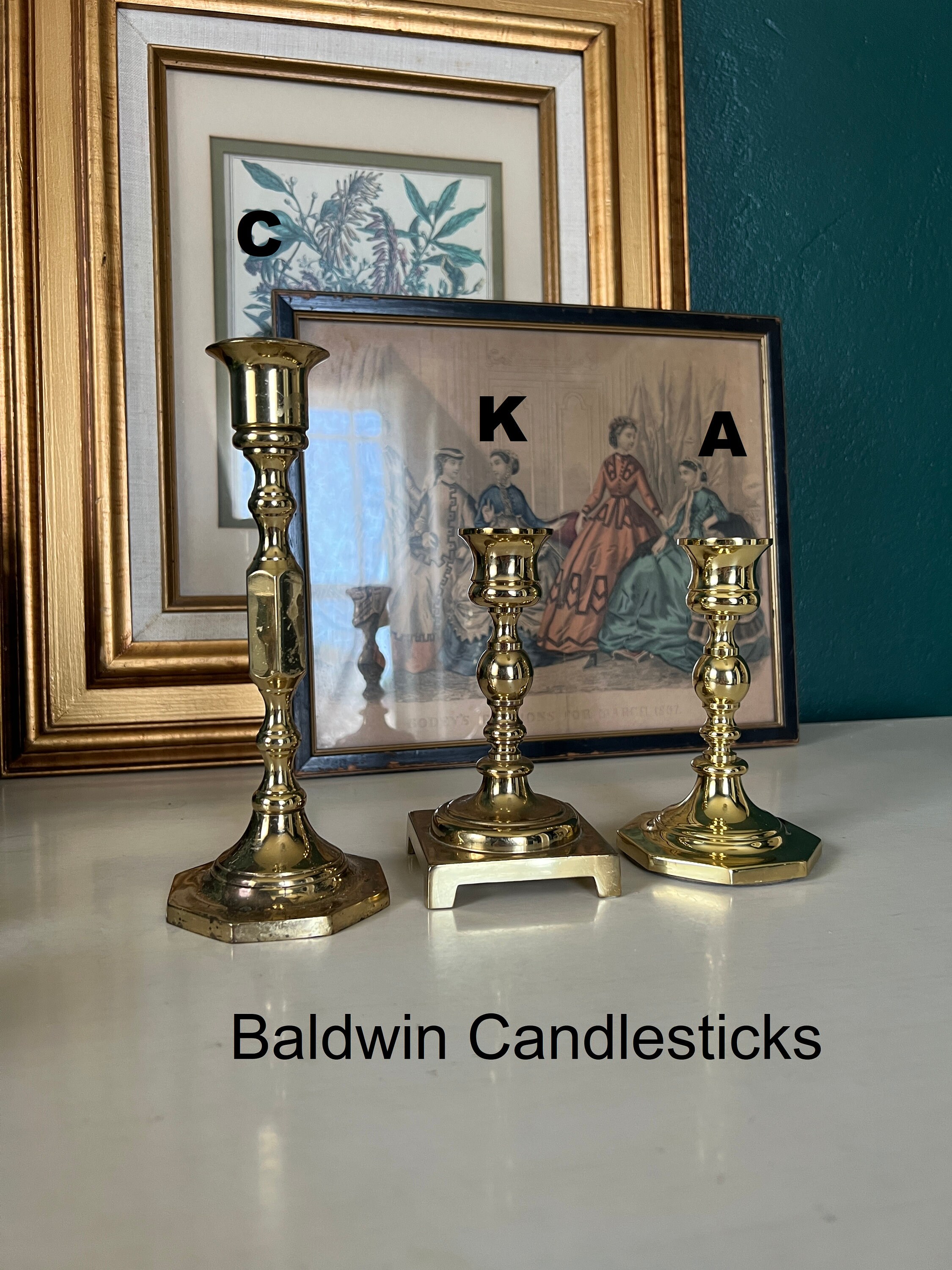 Vintage Gold Candlestick Holder Solid Heavy Weight Pairs Mix & - Etsy