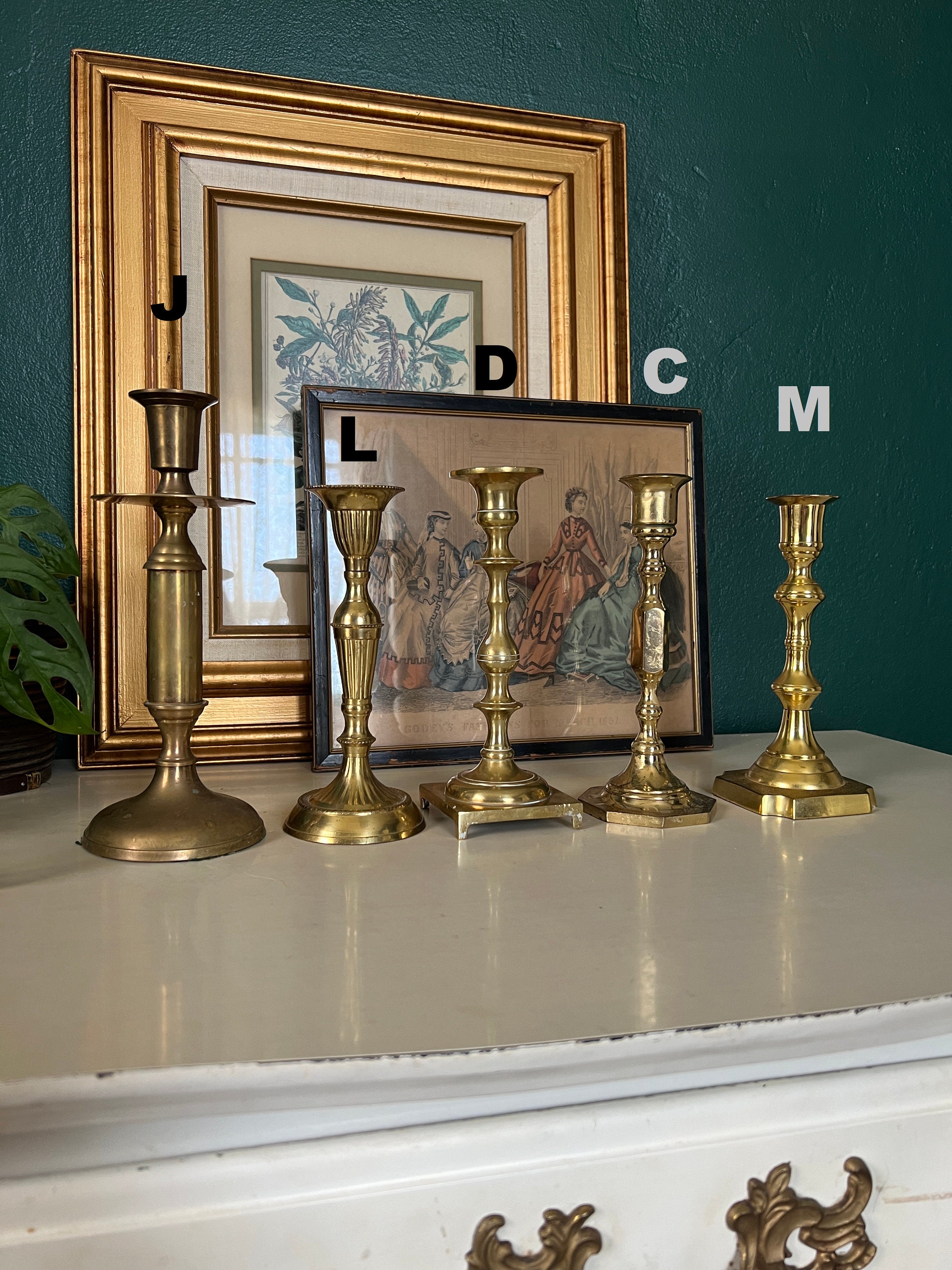 Vintage Gold Candlestick Holder Solid Heavy Weight Pairs Mix & - Etsy