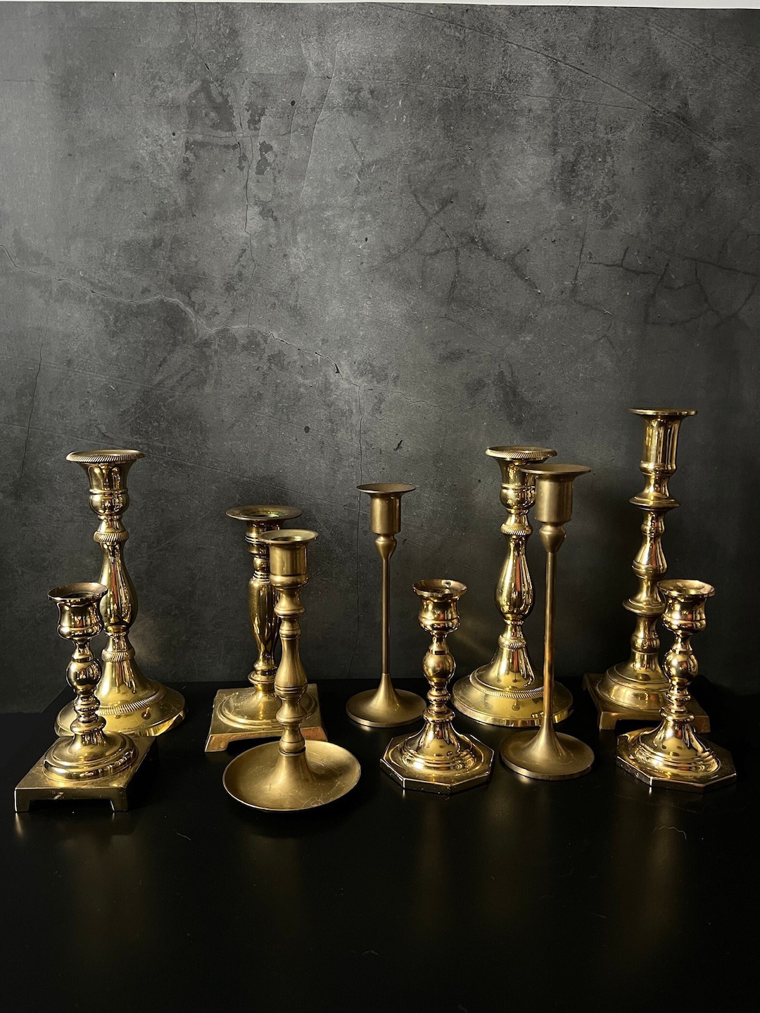 Vintage Gold Candlestick Holder Solid Heavy Weight Pairs Available ...