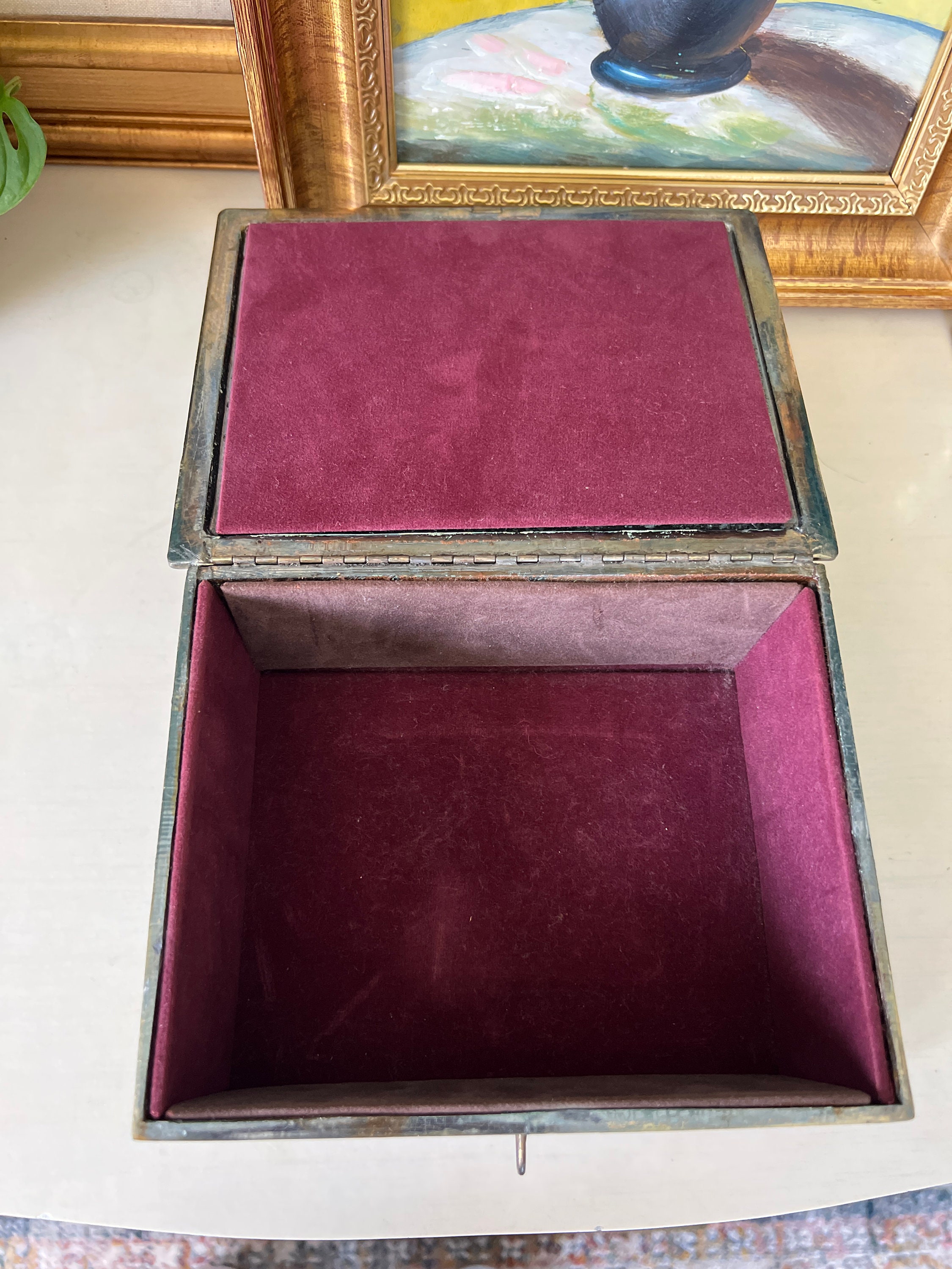 Antique Metal Chest Box Golden Bronze Very Heavyweight With - Etsy