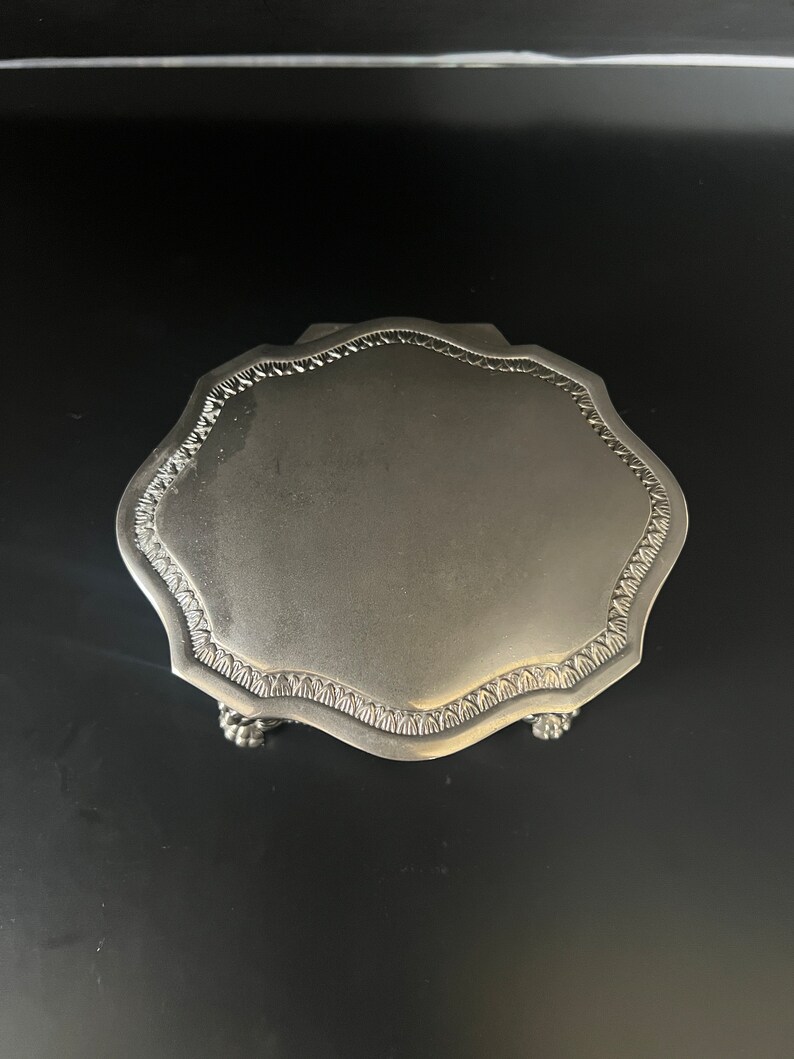 Vintage Lion Head Jewelry Box Silverplate Metal Jewelry Casket With ...