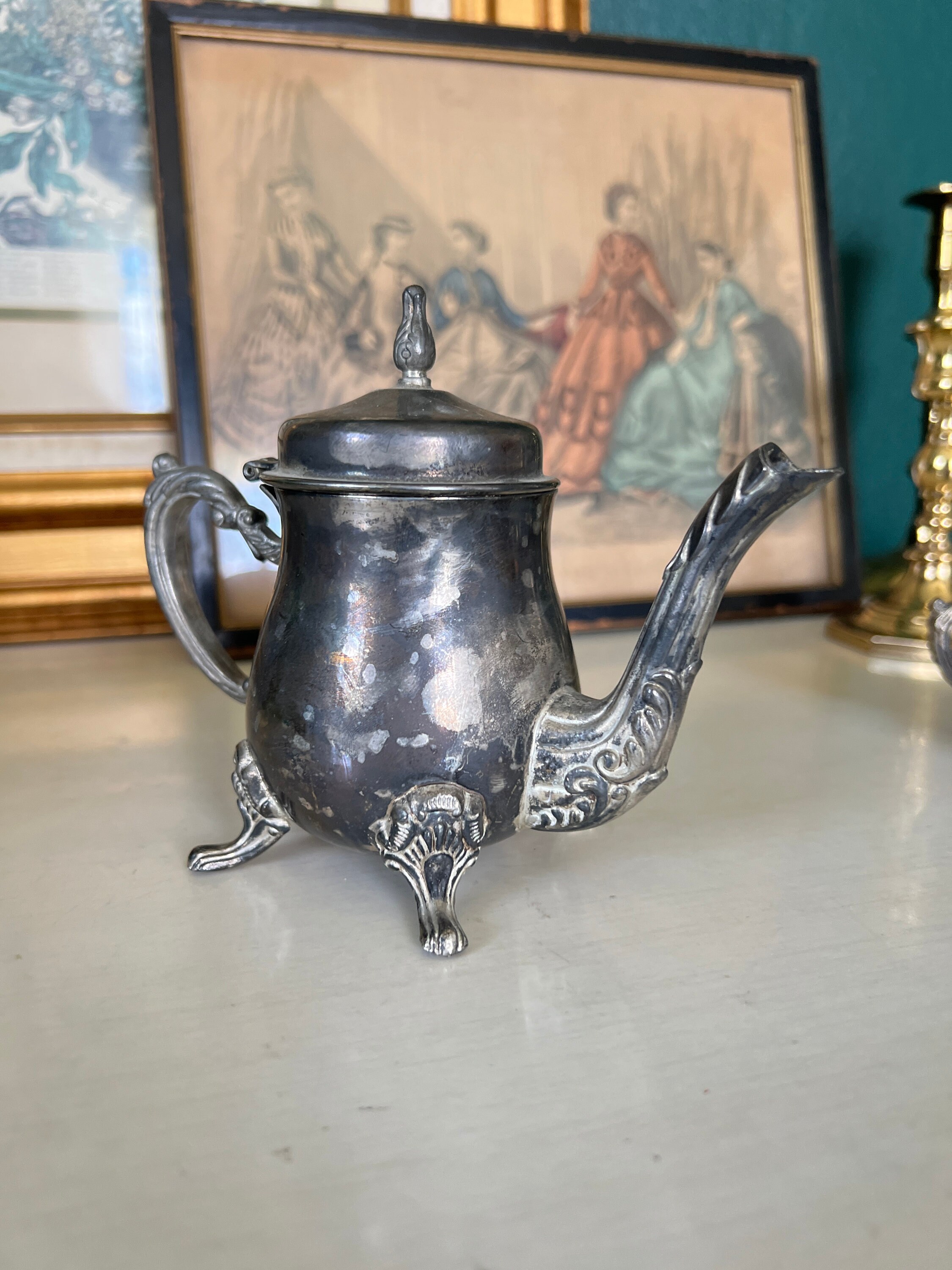 Mini Tea Set With Creamer and Sugar Bowl Vintage Victorian Silver ...