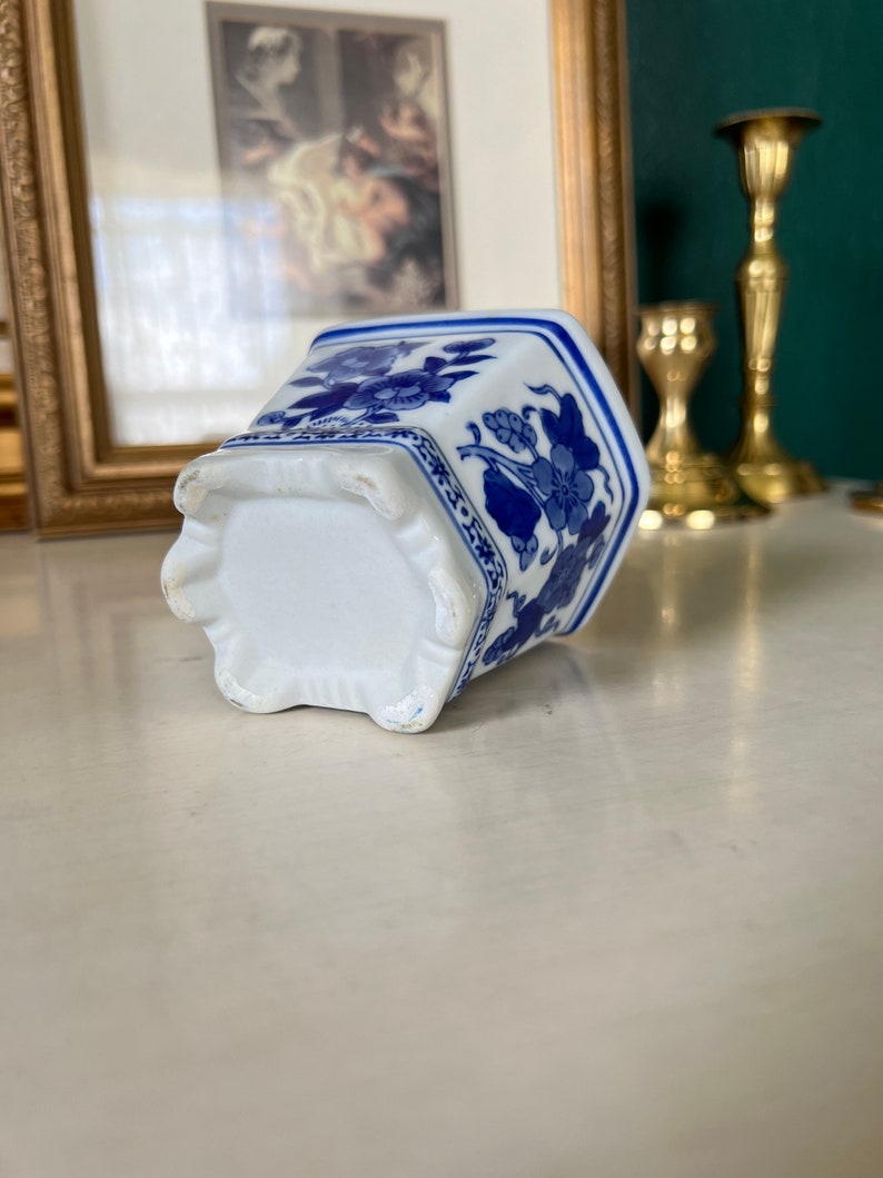 Mini Hexagonal Chinoiserie Planter Blue & White Small China - Etsy