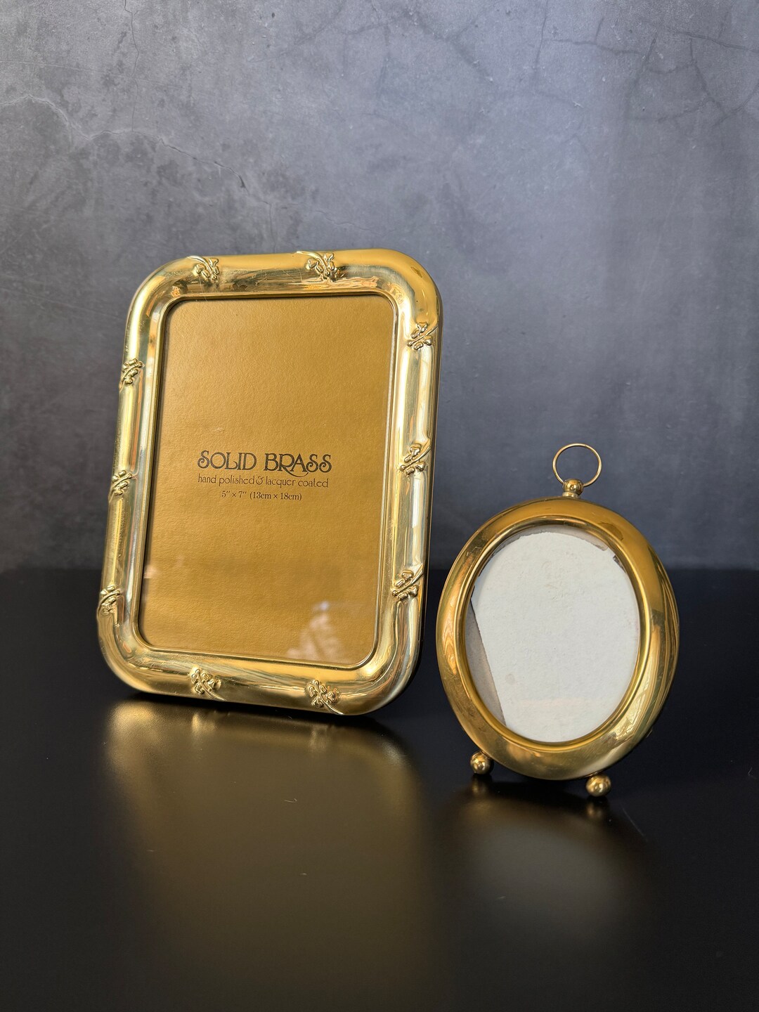 Vintage Solid Brass Frames Various Sizes, Small, Medium Rectangle, Oval ...