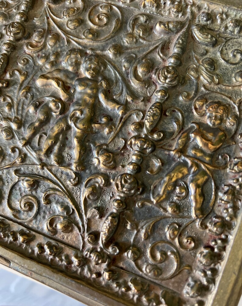 Antique Metal Chest Box Golden Bronze Very Heavyweight With - Etsy
