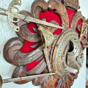Vintage Coat of Arms | Toledo Spain Shield Wall Decor Hand Carved ...