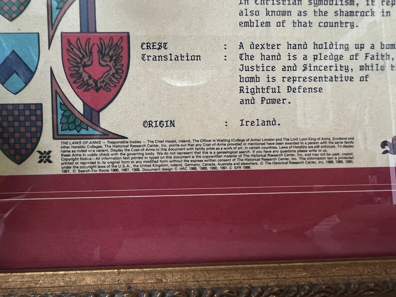 Killoran Official Sign & Stamped by the Historical Research Center ...