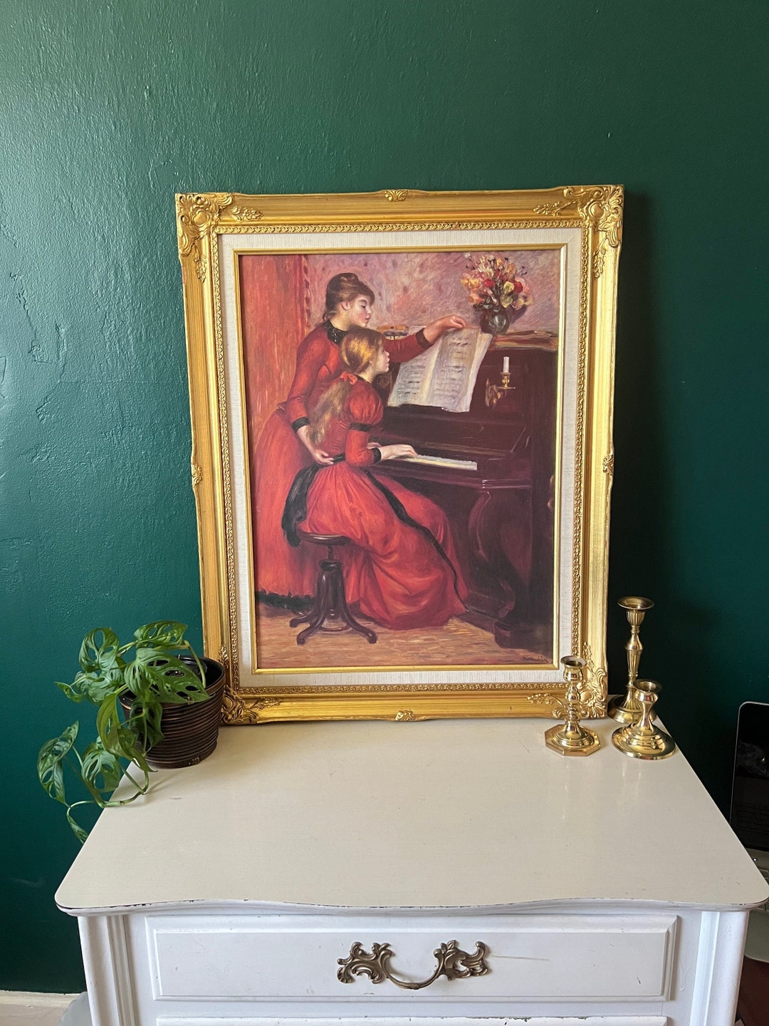 Renoir, the Piano Lesson 1889 Vintage Framed Art Print Elegant Ornate ...