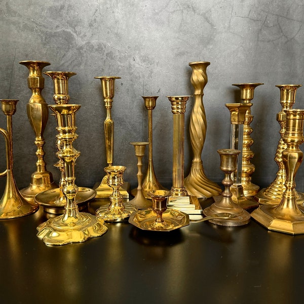 Gold Candlesticks - Etsy