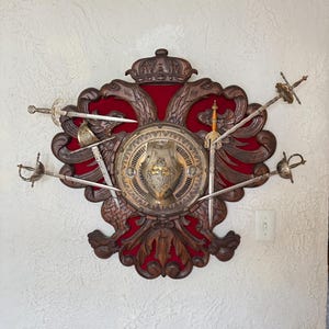 Vintage Coat of Arms | Toledo Spain Shield Wall Decor Hand Carved ...