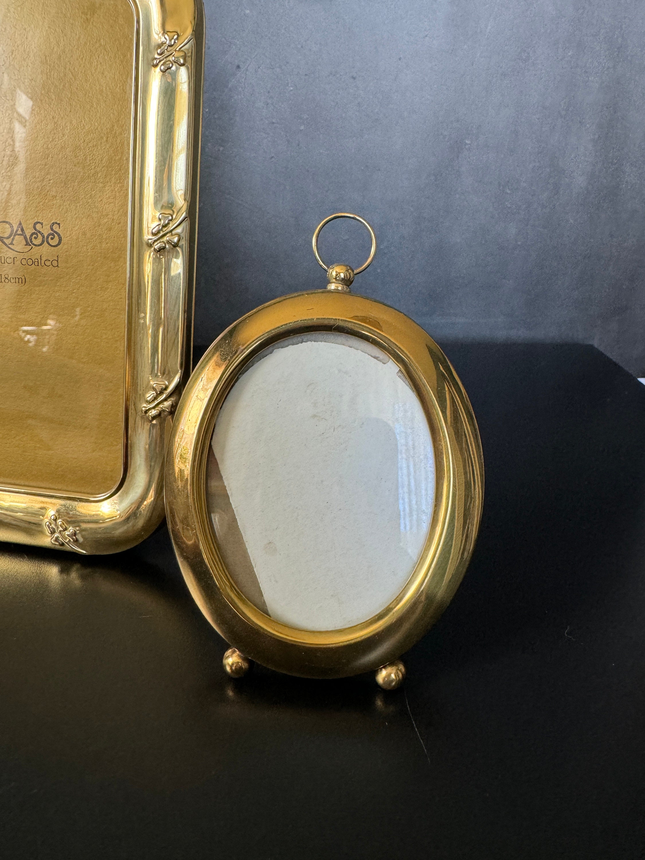 Vintage Solid Brass Frames Various Sizes, Small, Medium Rectangle, Oval ...