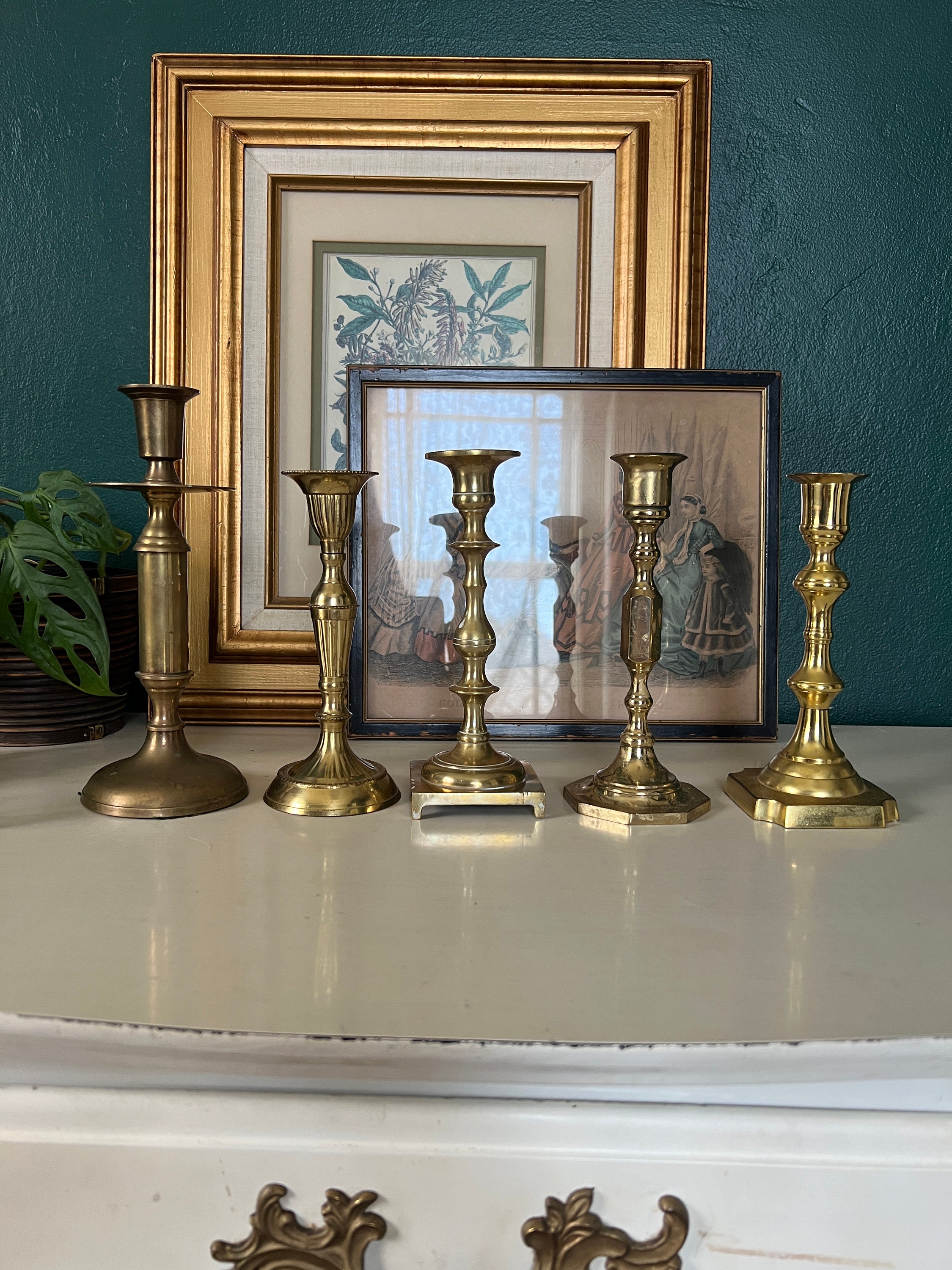 Vintage Gold Candlestick Holder Solid Heavy Weight Pairs Mix & - Etsy