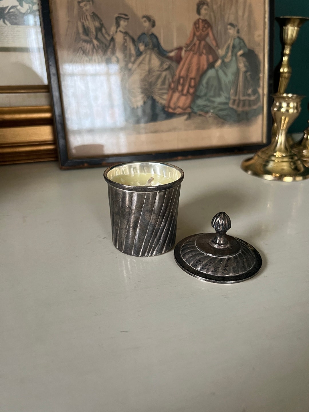 RARE Parks London Silver Plated Jar With Lid With Candle Unused | 100% ...