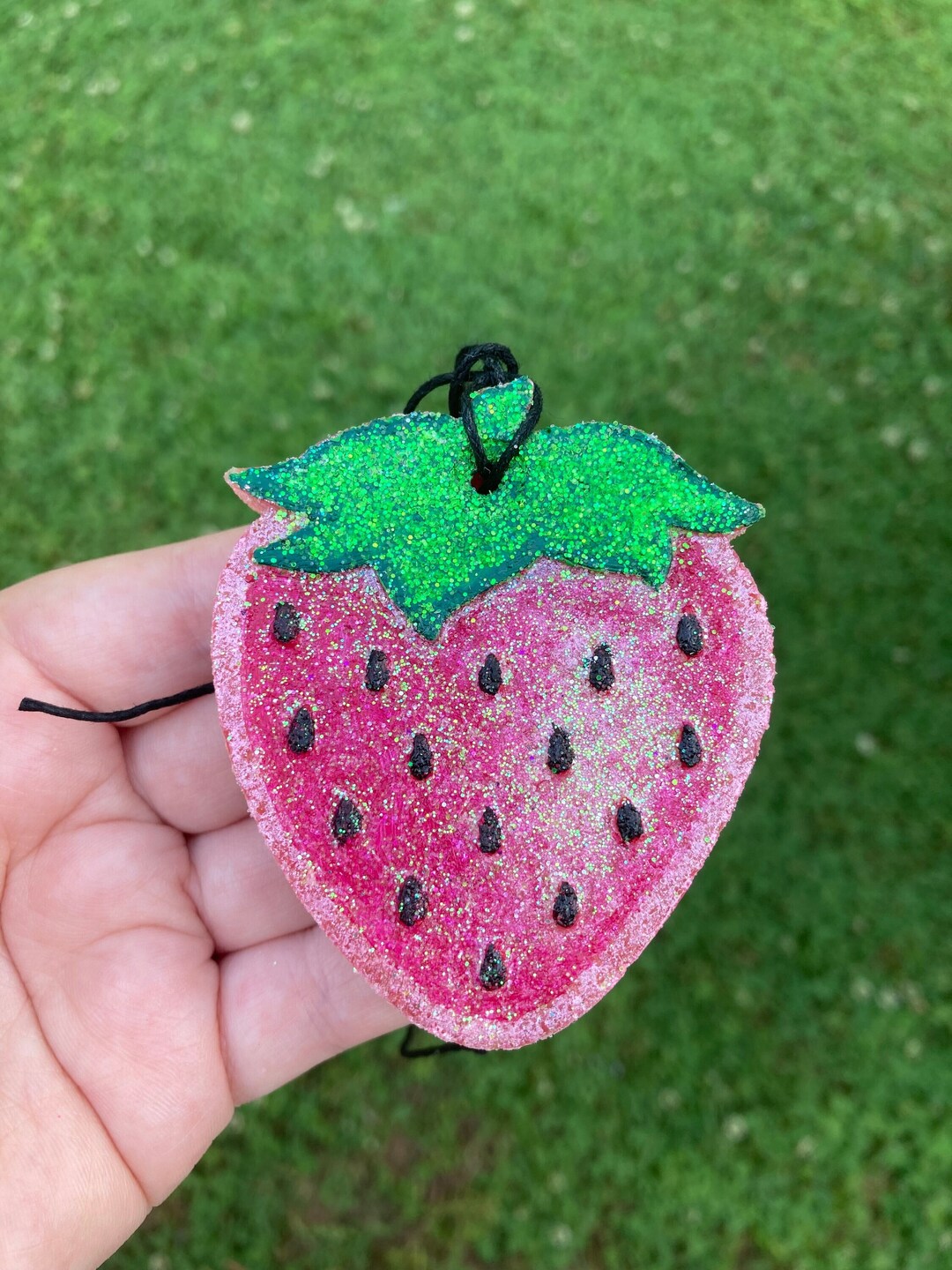Sugared Pink Strawberry Car Freshie, Hanging or Vent Clip, Strawberry ...