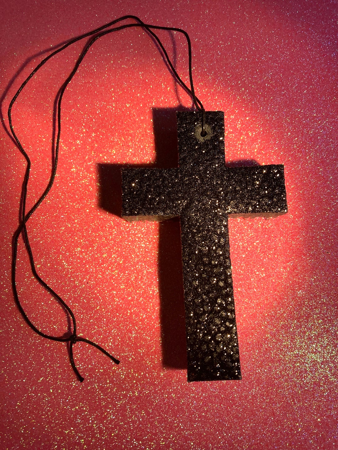 Black Cross Freshie With Black Glitter Cross Car Air - Etsy