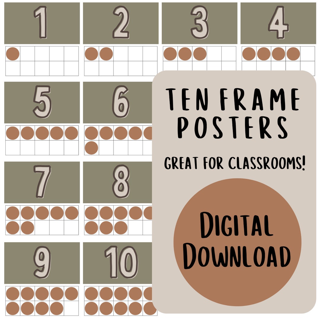 Number Posters, Ten Frame Posters, Math Posters, Classroom Decor - Etsy
