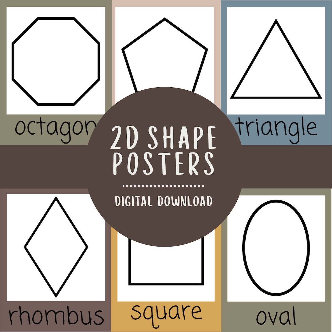 2D Shape Posters, Math Posters, Geometry, Classroom Decor - Etsy
