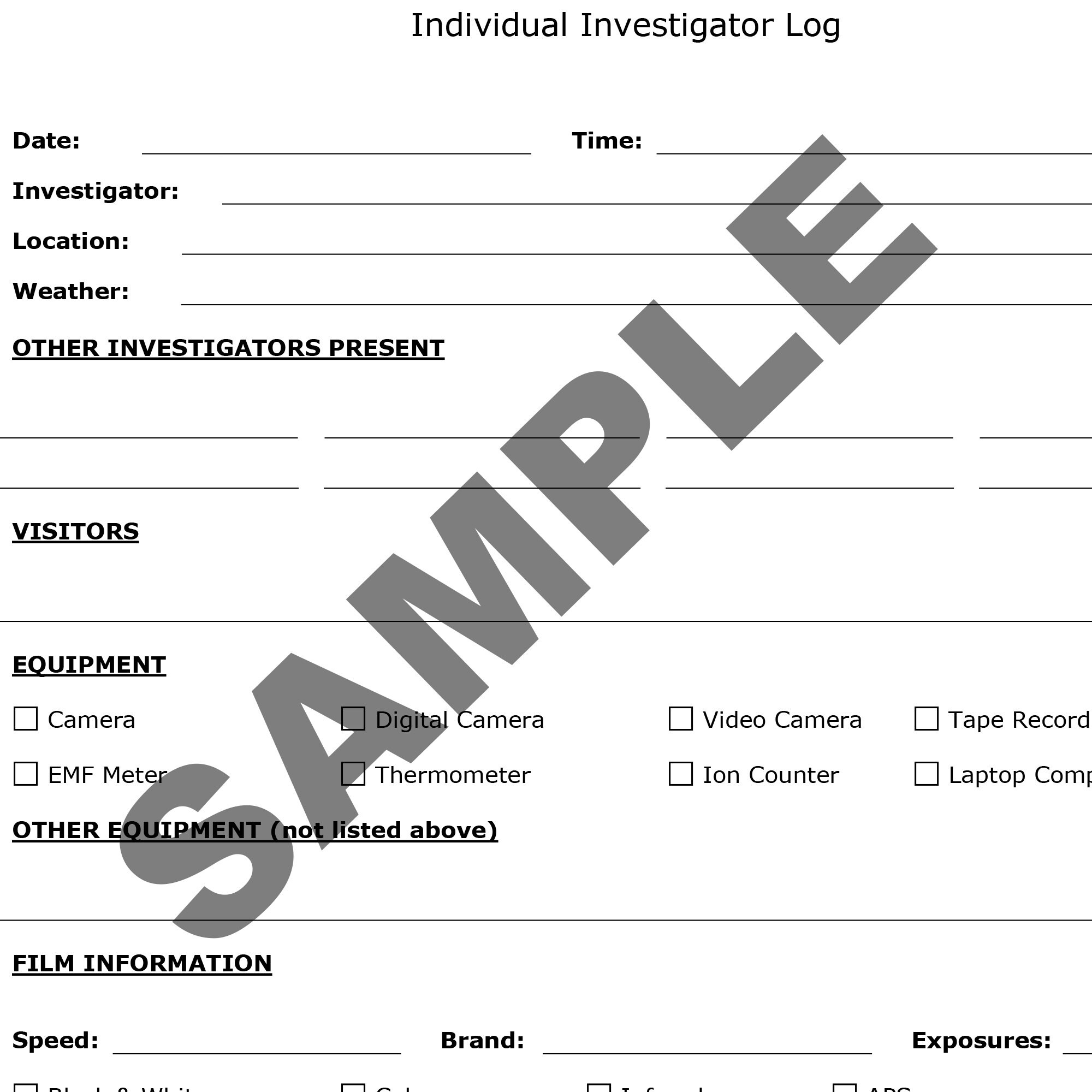 Paranormal Investigator Log Files - Etsy