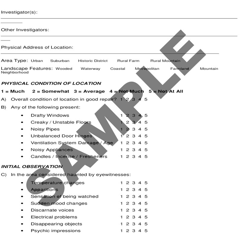 Paranormal Investigator Log Files - Etsy